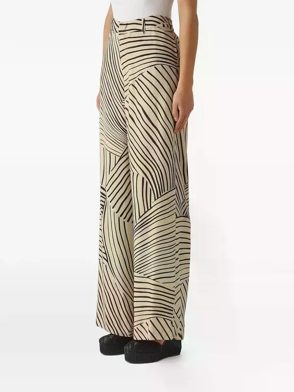 PT TORINO Abstract Print Wide-leg Trousers