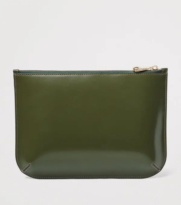 ASPINAL OF LONDON Large Leather Ella Pouch - Green