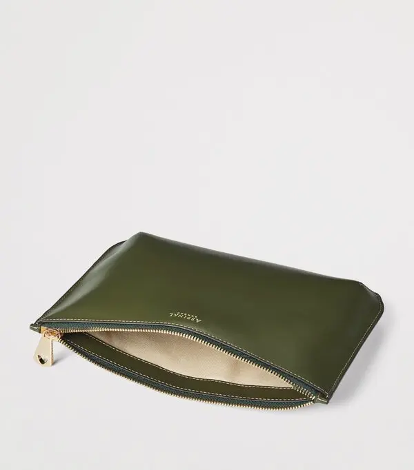 ASPINAL OF LONDON Large Leather Ella Pouch - Green