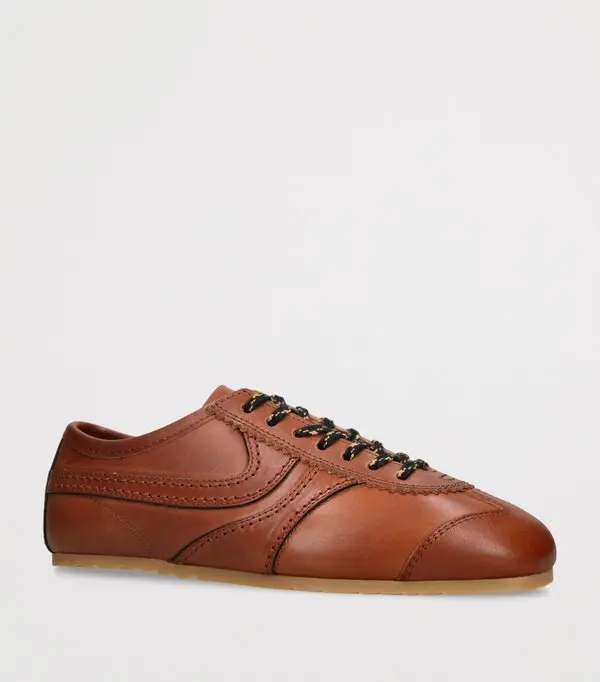 Dries Van Noten Leather Dustin Sneakers - Beige