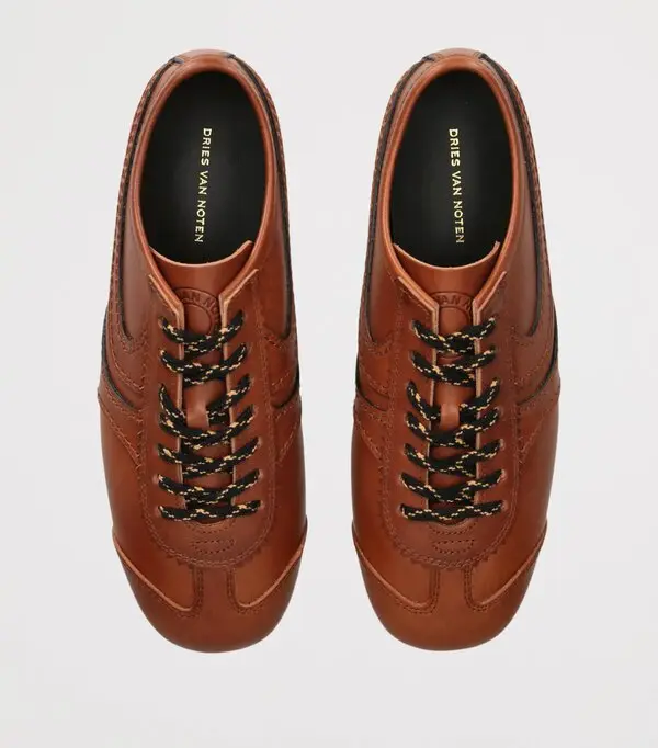 Dries Van Noten Leather Dustin Sneakers - Beige