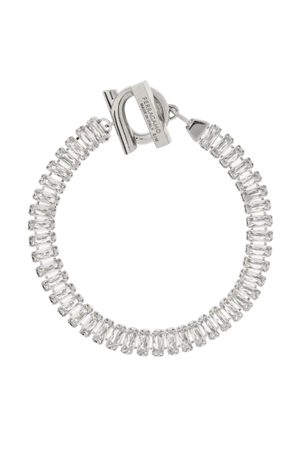 FERRAGAMO Crystal Bracelet With -tone Clasp - Silver