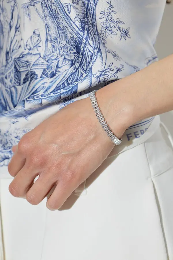 FERRAGAMO Crystal Bracelet With -tone Clasp