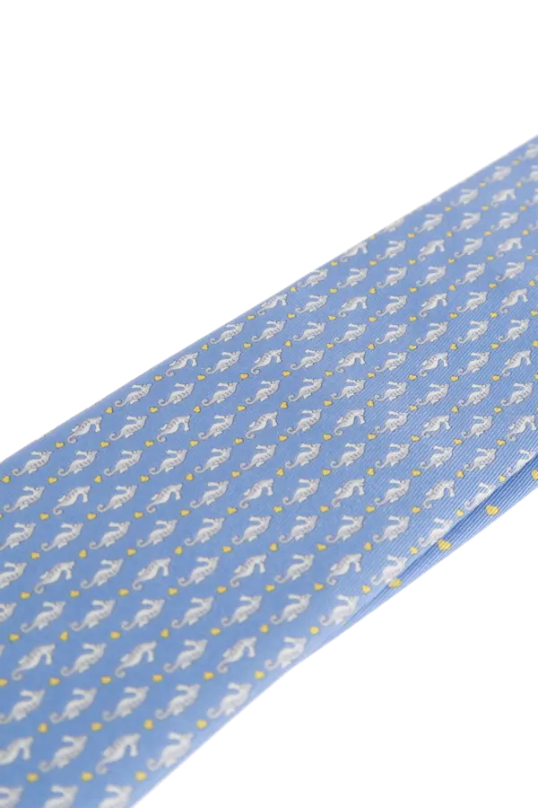 FERRAGAMO Silk Seahorse Printed Tie