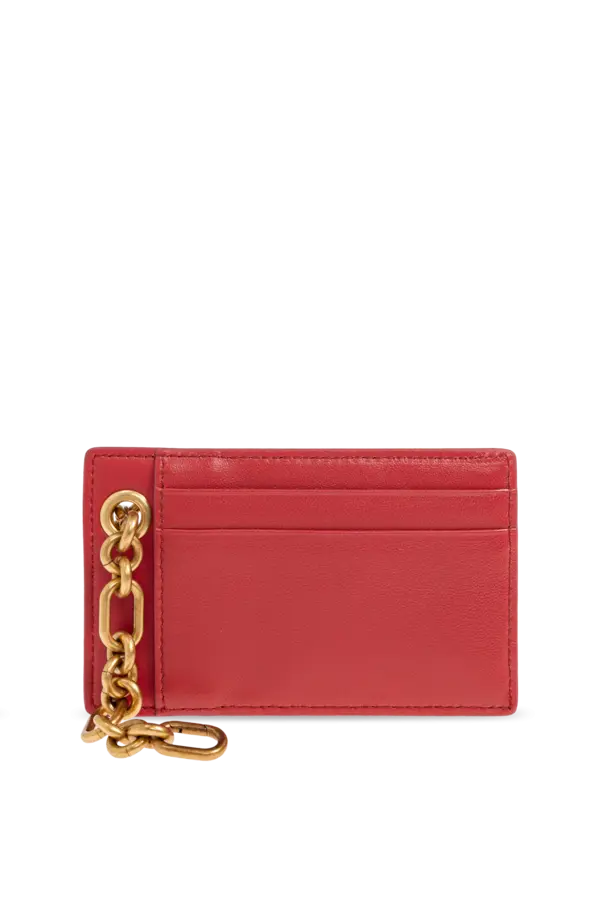 Balmain Leather Card Holder With Chain
