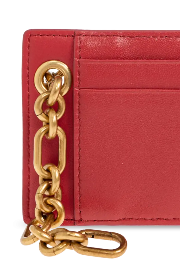Balmain Leather Card Holder With Chain