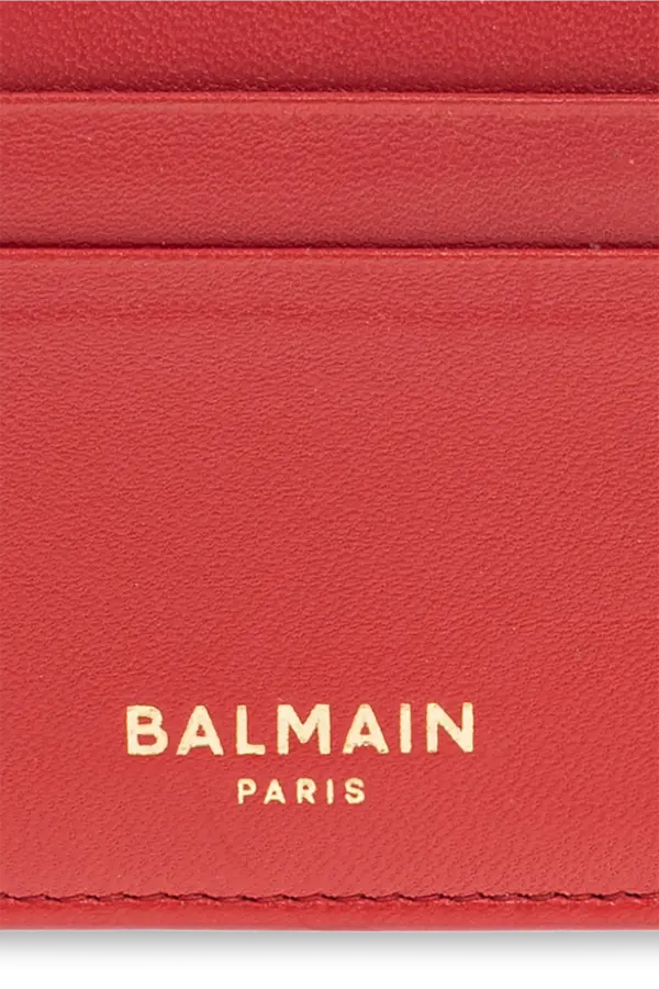 Balmain Leather Card Holder With Chain