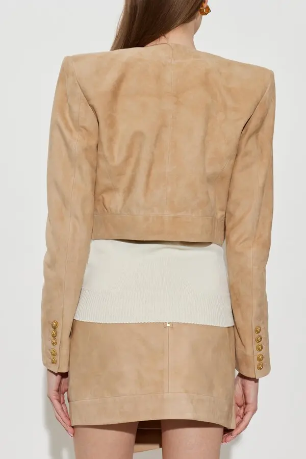 Balmain Short Suede Jacket
