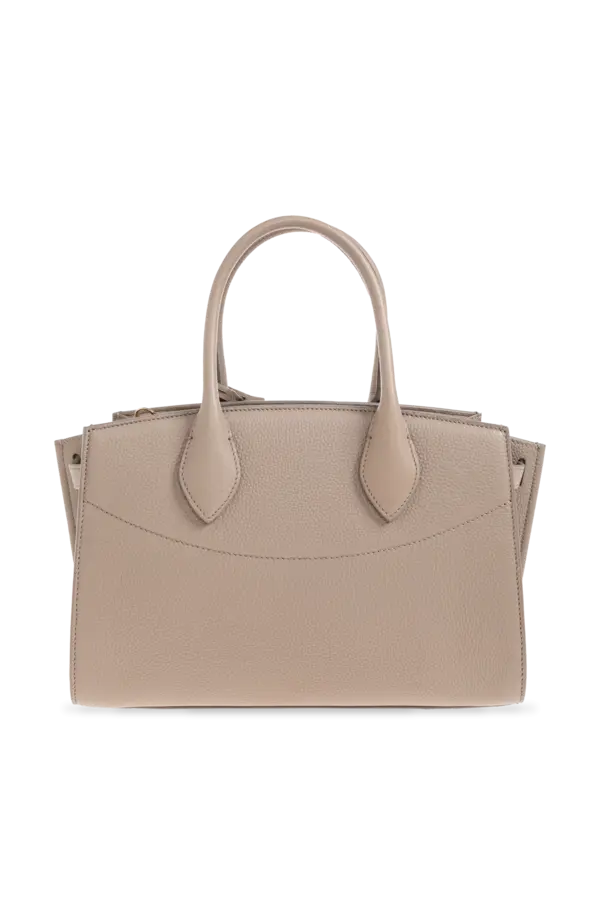 FERRAGAMO Leather Bag With Gold-tone Clasp And Logo Detail