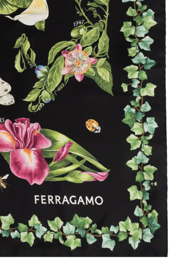 FERRAGAMO Silk Scarf With Floral Motif