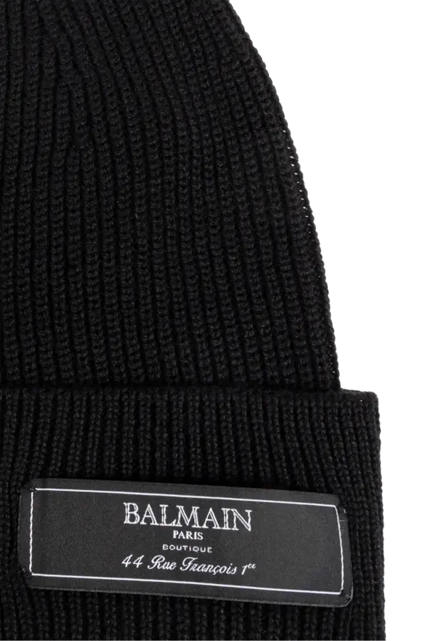 Balmain Wool Beanie With Logo Patch