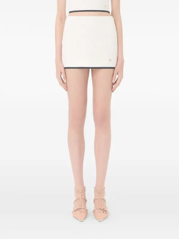 Valentino Garavani Tweed Cotton Skirt Pants With Inner Shorts - Multicolor