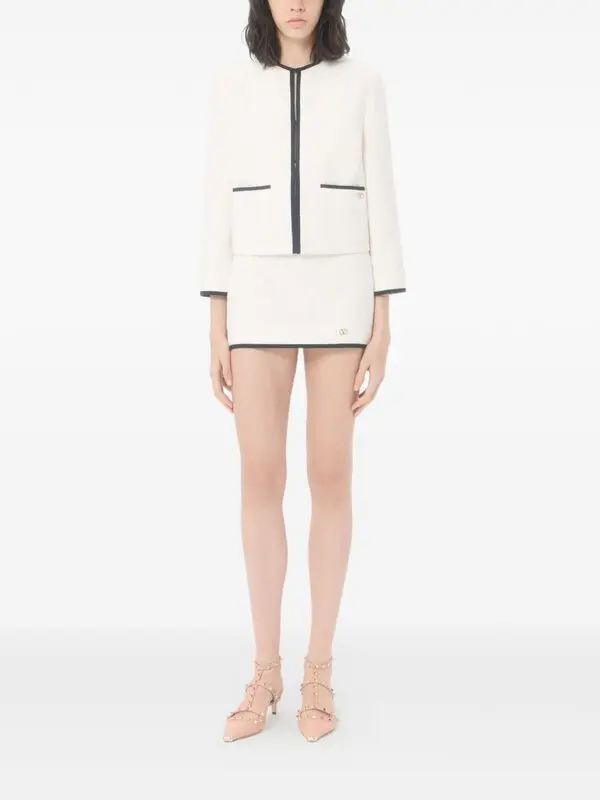 Valentino Garavani Tweed Cotton Skirt Pants With Inner Shorts - Multicolor