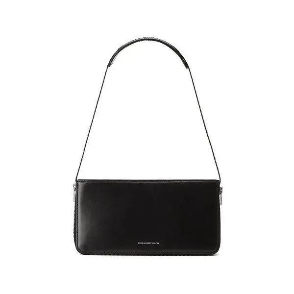 Alexander Wang Smooth Finish Zip-trim Shoulder Bag - Black