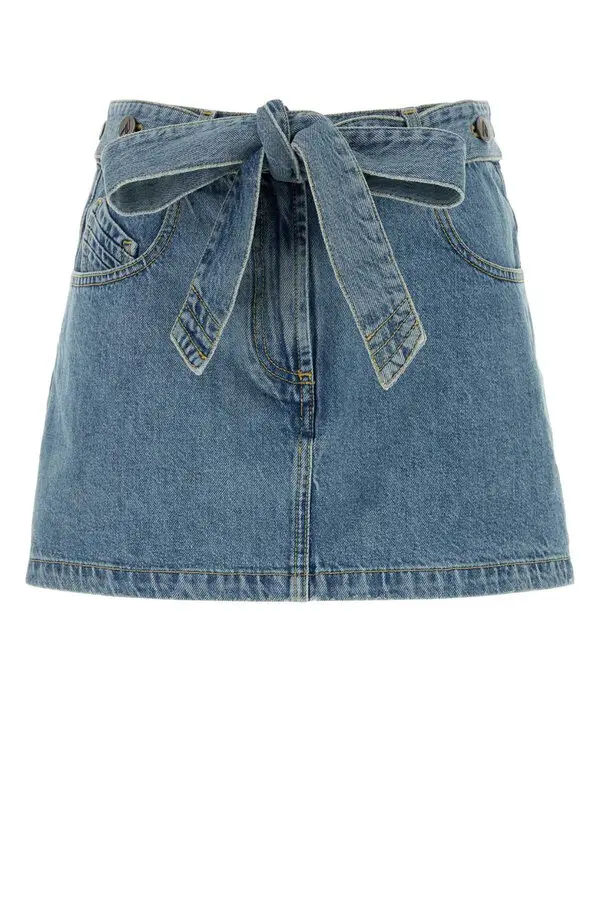Attico Denim Mini Skirt