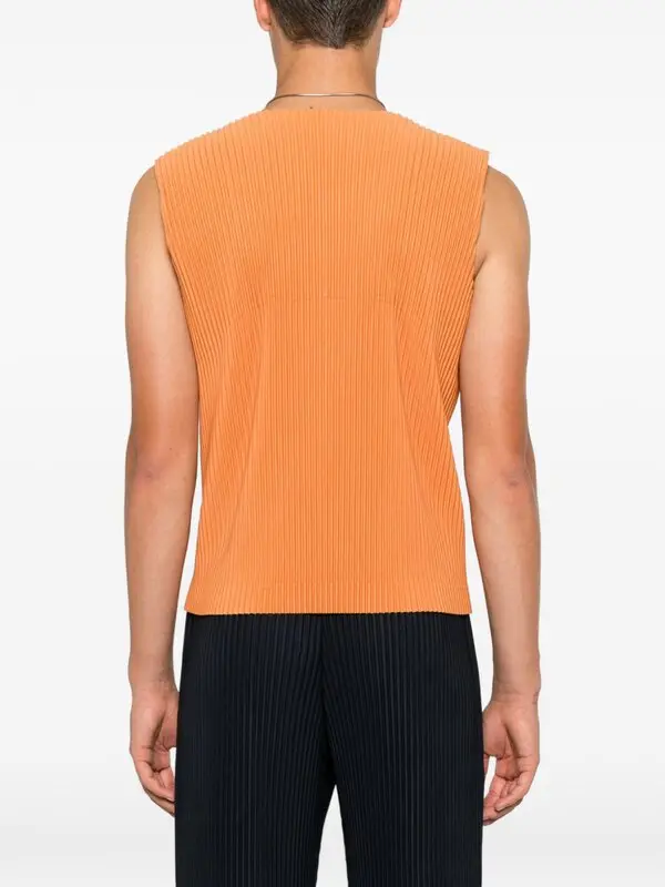 Issey Miyake Pleated V-neck Vest - Multicolor