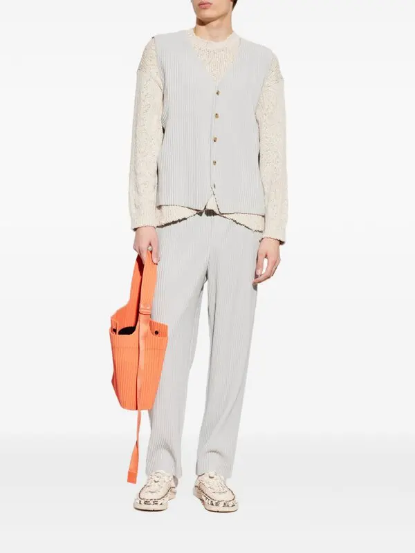 Issey Miyake Pleated V-neck Vest - Multicolor