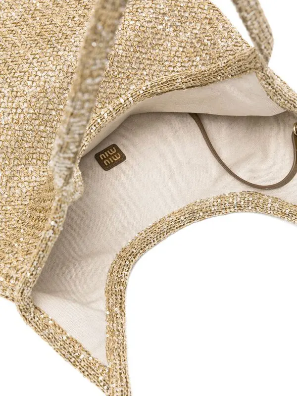 Miu Miu Sequined Net Shoulder Bag - Multicolor