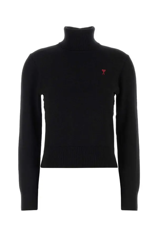 AMI Paris Merino Wool Sweater - Black