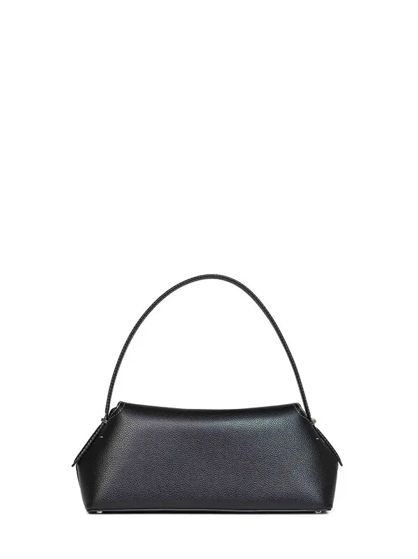 TOTEME Black T-lock Shoulder Bag In Grained Calf Leather - Multicolor