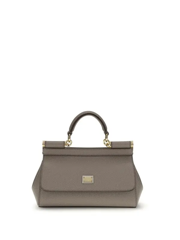 Dolce & Gabbana Sicily Small Leather Handbag - Gray