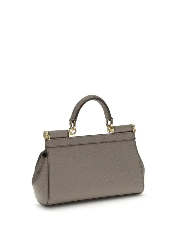 Dolce & Gabbana Sicily Small Leather Handbag - Gray