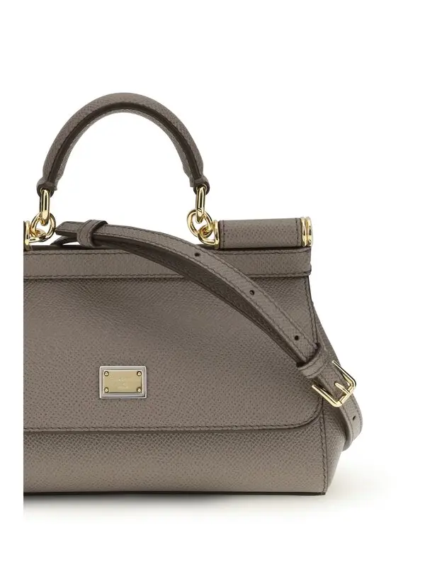 Dolce & Gabbana Sicily Small Leather Handbag - Gray
