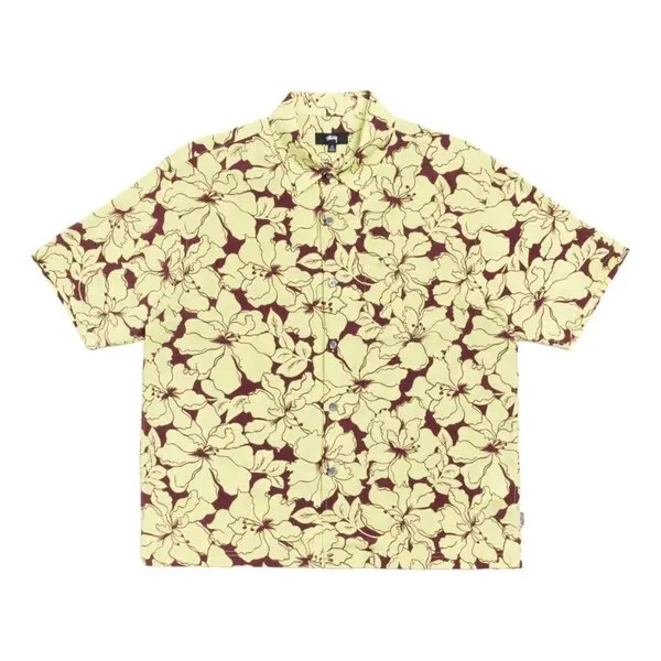 StÜssy Floral Hawaiian Shirt - Lime