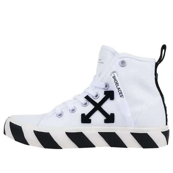 Off-White Mid Top Vulcanized Canvas Shoes - Black/white