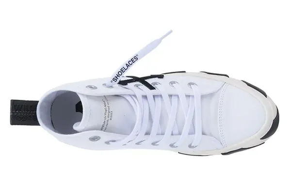 Off-White Mid Top Vulcanized Canvas Shoes - Black/white