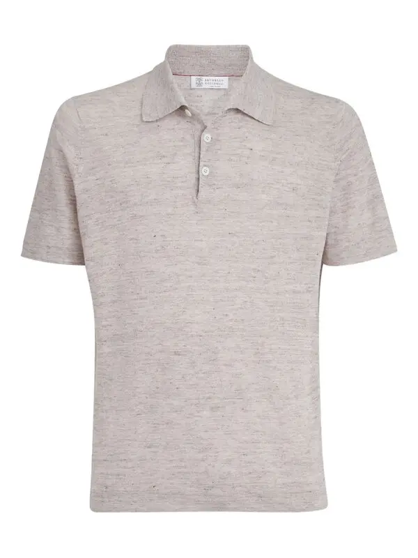 Brunello Cucinelli Linen And Cotton Blend Polo Shirt - Multicolor