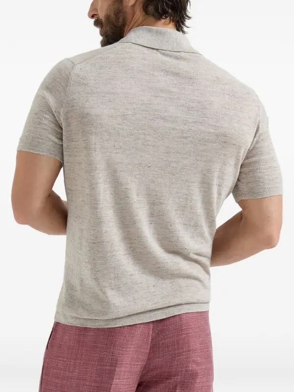 Brunello Cucinelli Linen And Cotton Blend Polo Shirt - Multicolor