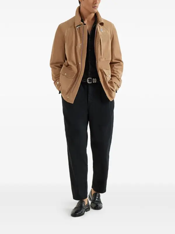 Brunello Cucinelli Garment-dyed Double Pleat Cotton Trousers - Multicolor