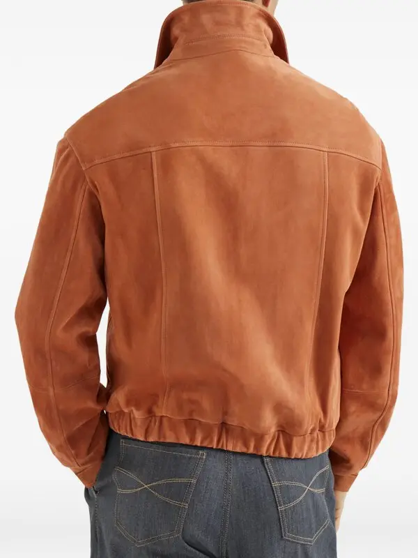 Brunello Cucinelli Suede Leather Zip-up Jacket - Multicolor
