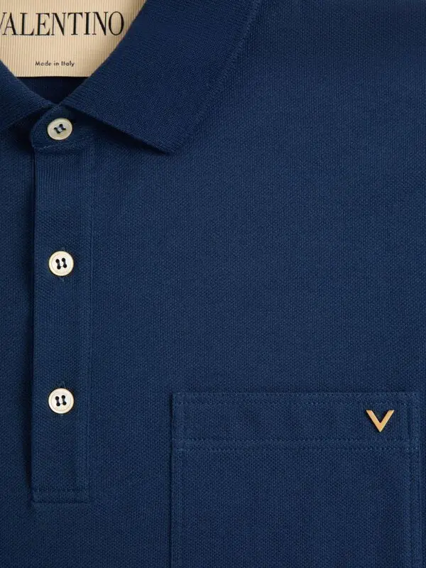 Valentino Garavani Vgold Cotton Polo Shirt