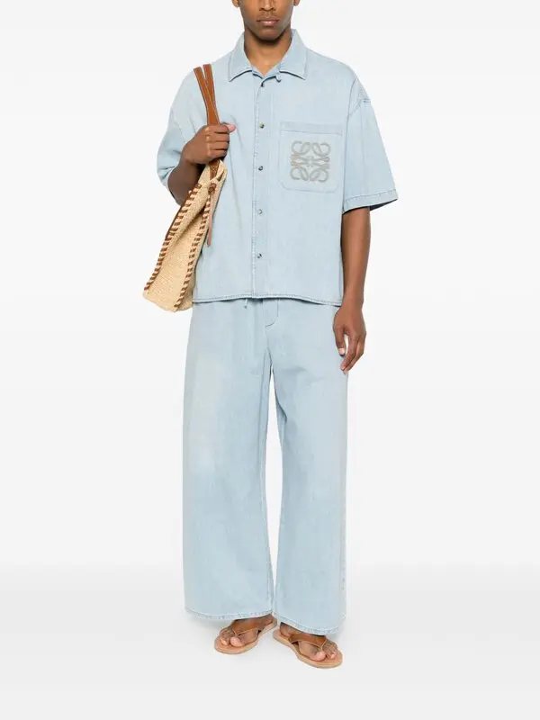 Loewe Cotton Drawstring Wide-leg Trousers