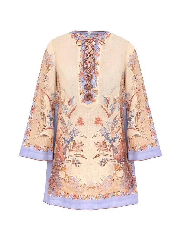 Zimmermann Indra Linen Mini Dress - Multicolor