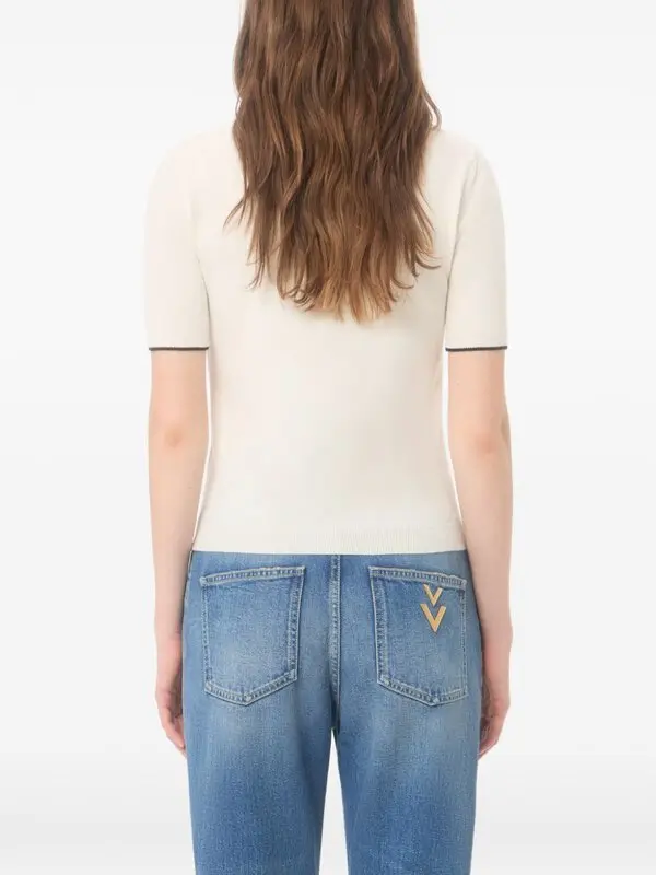 Valentino Garavani Wool Crewneck Sweater With Bow Detail - Multicolor