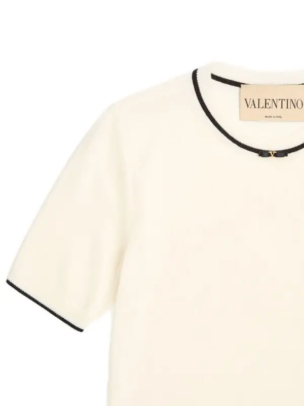 Valentino Garavani Wool Crewneck Sweater With Bow Detail - Multicolor