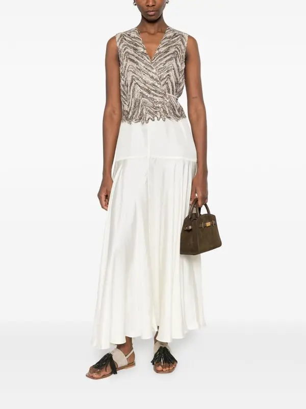 Brunello Cucinelli Embroidered Silk Vest - Multicolor