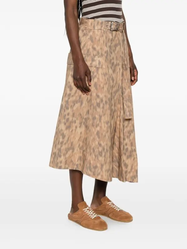GANNI Printed Cotton Skirt - Multicolor