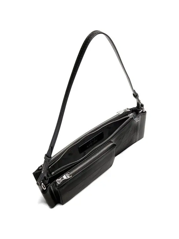 DIESEL® Black Embossed Logo Shoulder Bag - Multicolor