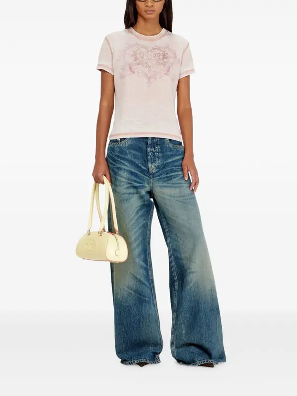 DIESEL® Bright Printed Round Neck Short Sleeve Top