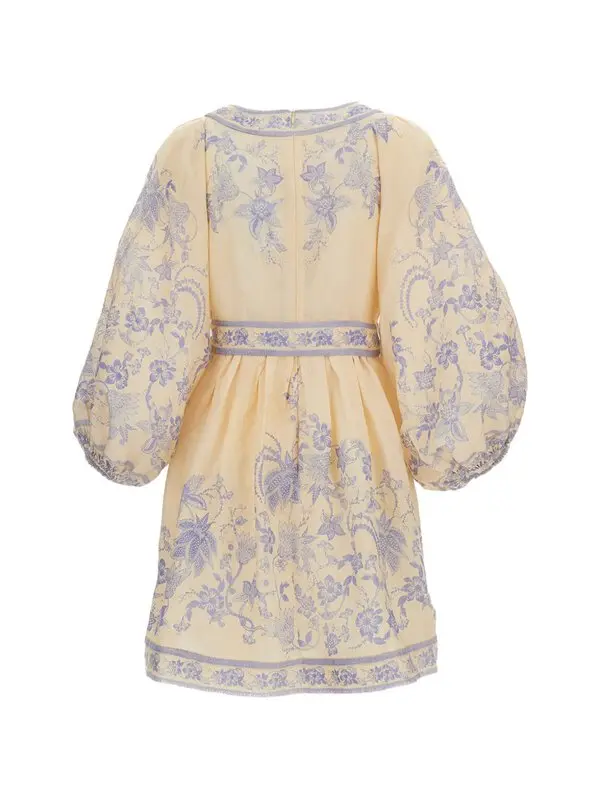 Zimmermann Indra Linen Mini Dress - Multicolor