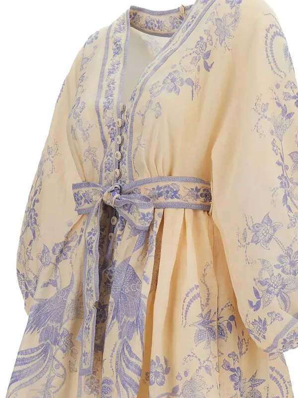 Zimmermann Indra Linen Mini Dress - Multicolor