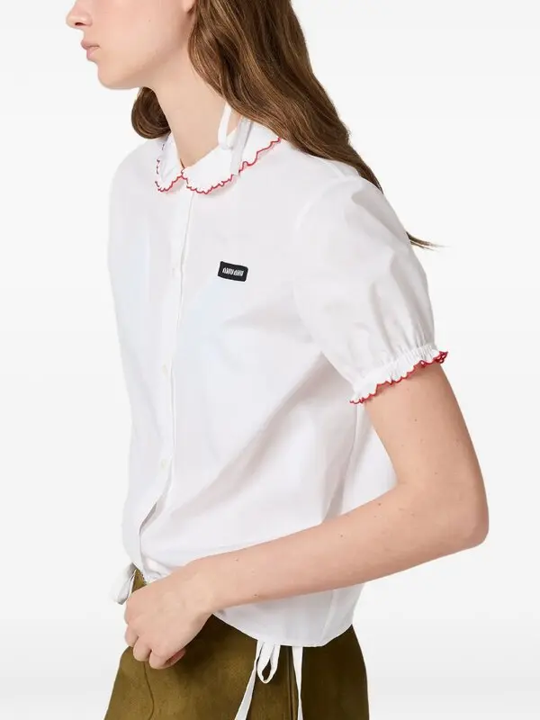 Miu Miu Embroidered Cotton Shirt - Multicolor
