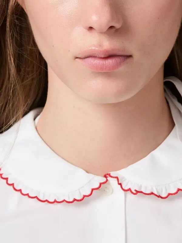 Miu Miu Embroidered Cotton Shirt - Multicolor