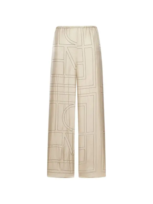 TOTEME Monogram Silk Pajama Trousers - Multicolor