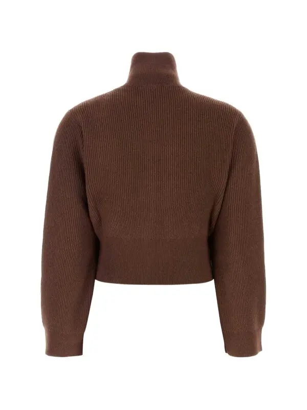 Brunello Cucinelli Cashmere Ribbed Knit High Neck Cardigan - Multicolor