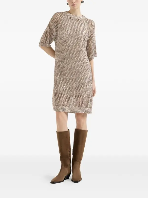 Brunello Cucinelli Wool And Silk Midi Dress